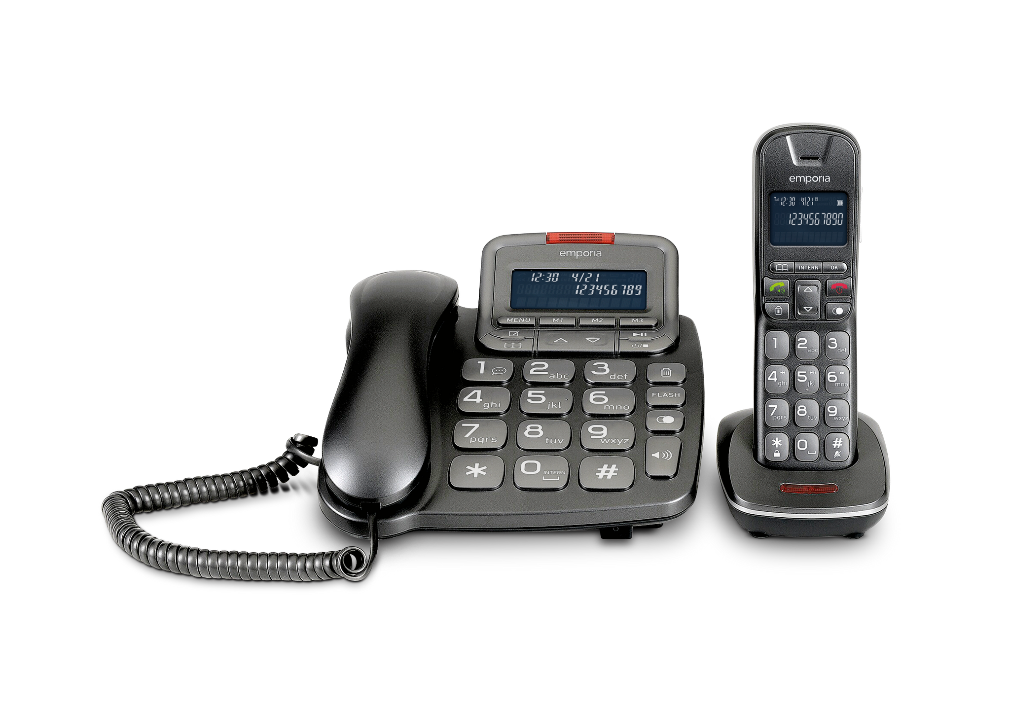 Festnetztelefon-Set: schnurlos & -gebunden (mit Schnur) - emporia